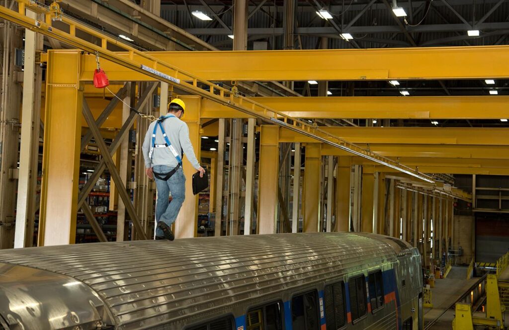 Overhead Fall Protection Systems Rigid Rail | AFE Crane