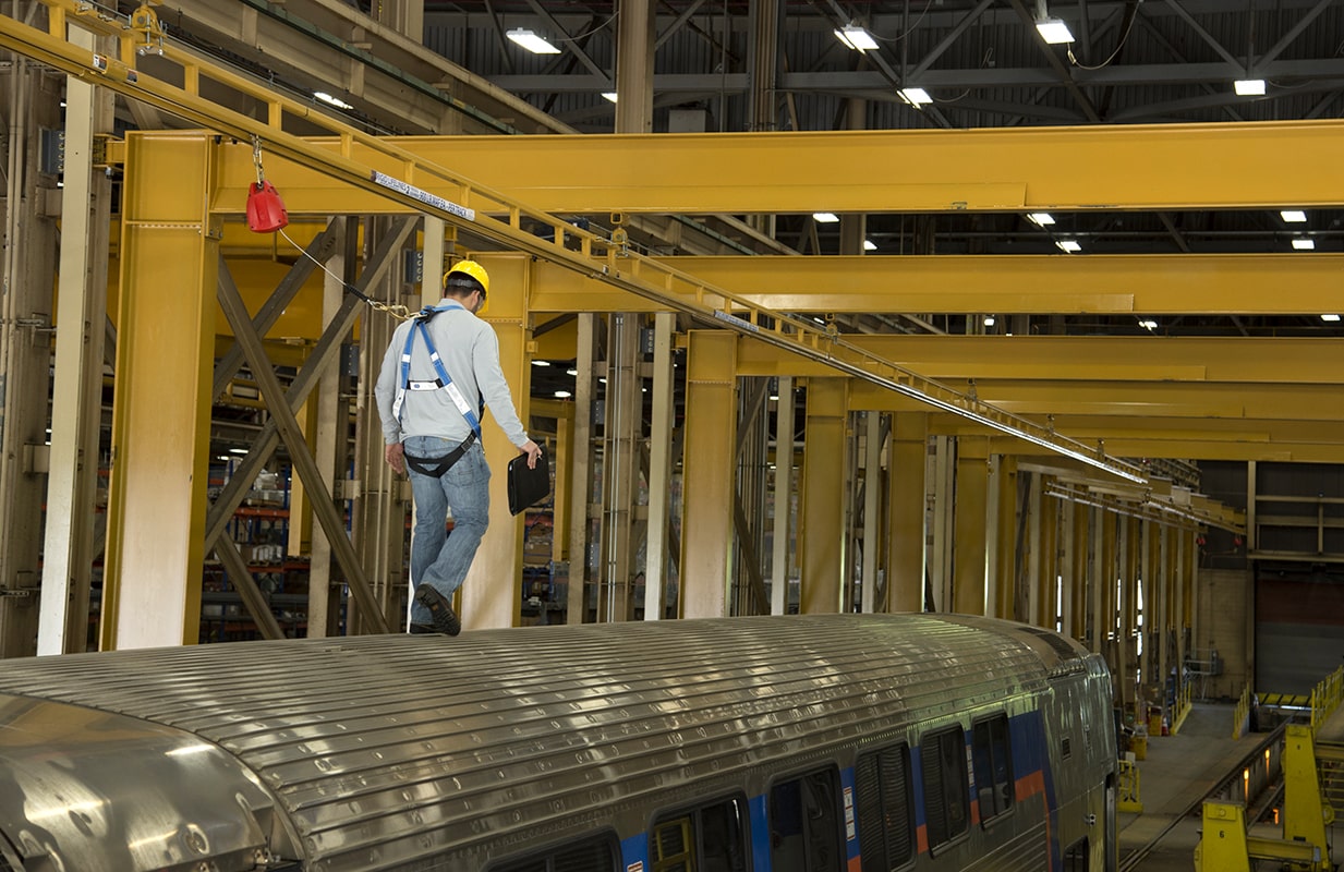 Overhead Fall Protection Systems Rigid Rail | AFE Crane